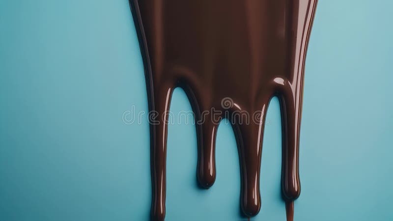 Melting Chocolate Flows Down a Blue Surface in a Mesmerizing Display of ...