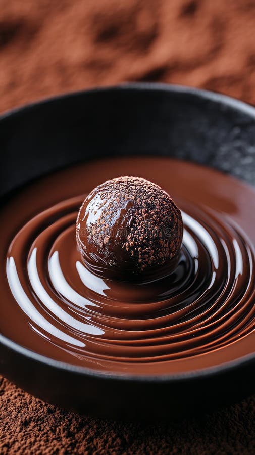 A Rich Chocolate Ripple, Highlighted by a Single Chocolate Egg-like ...