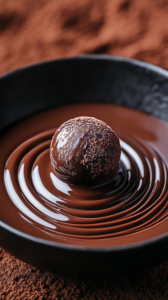 A Rich Chocolate Ripple, Highlighted by a Single Chocolate Egg-like ...