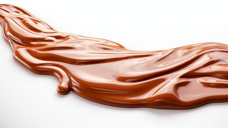Rich Chocolate Syrup Flowing Smoothly Across a Clean White Surface in ...
