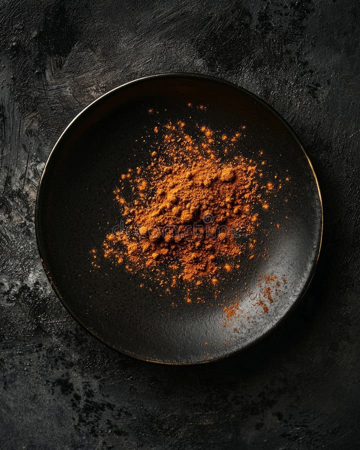 Rich Cinnamon Powder on Dark Plate in Rustic Culinary Presentation ...