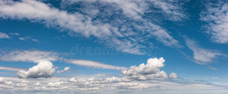 Rich Cloud Texture Sky Panorama Format Stock Image - Image of daytime ...