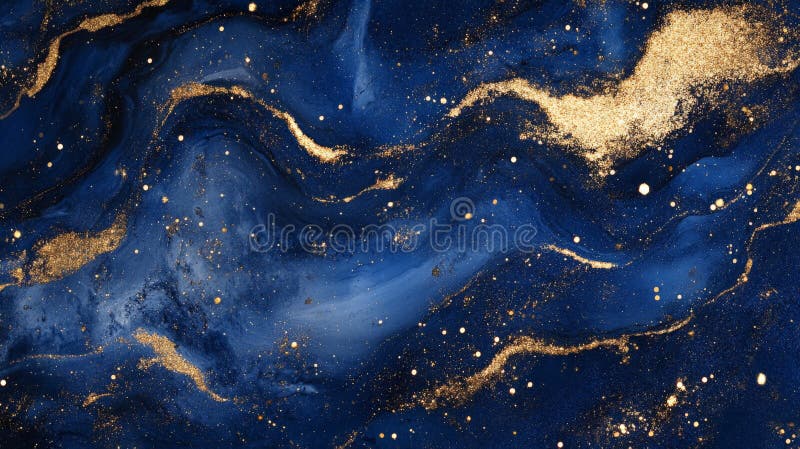 A Rich Cobalt Blue Background with Subtle Gold Glitter. the Deep Blue ...