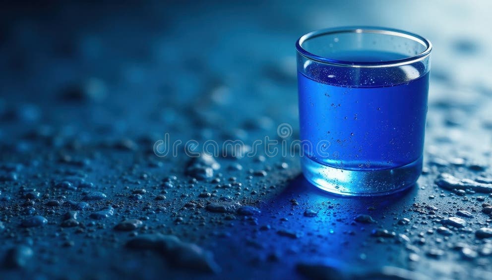 Rich Cobalt Glass, Bumpy Uneven Surface, Light Reflections, Dark Blue ...