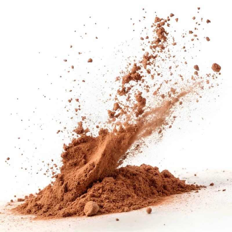 Rich Cocoa Powder Splash Isolated on White Background Stock ...