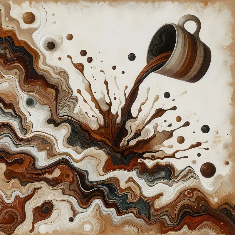 Rich Coffee Splash with Dynamic Motion and Sophisticated Brown Pattern ...