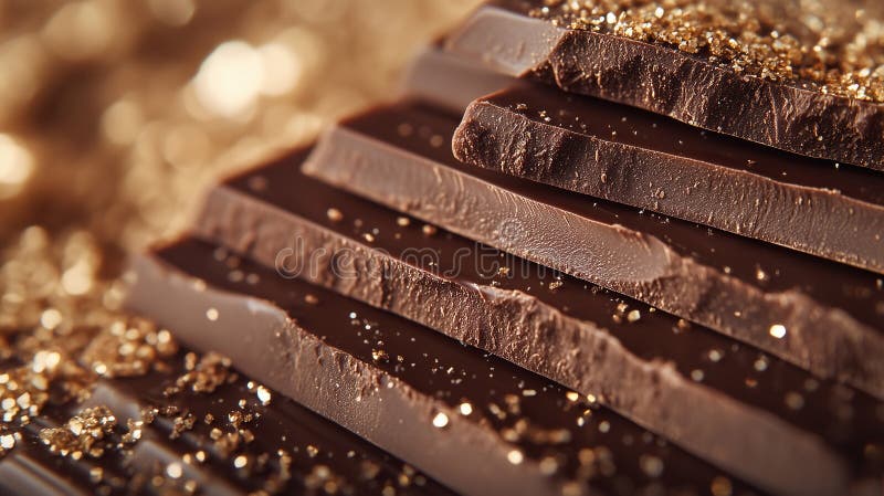 Rich Dark Chocolate Pouring with Delicious Sparkle Stock Photo - Image ...