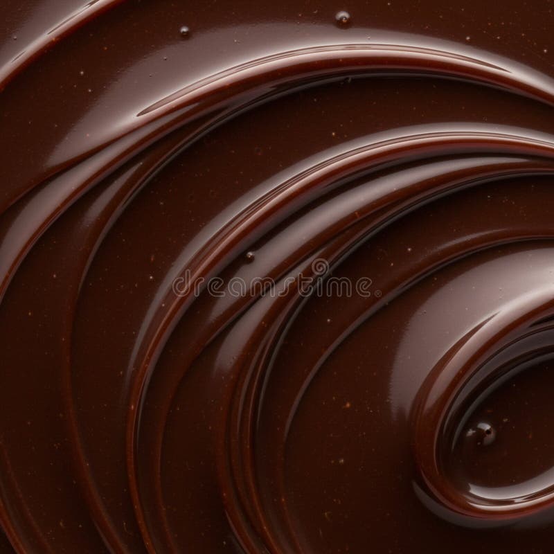 Rich, Dark Chocolate with a Smooth, Glossy Surface Forms Swirling ...