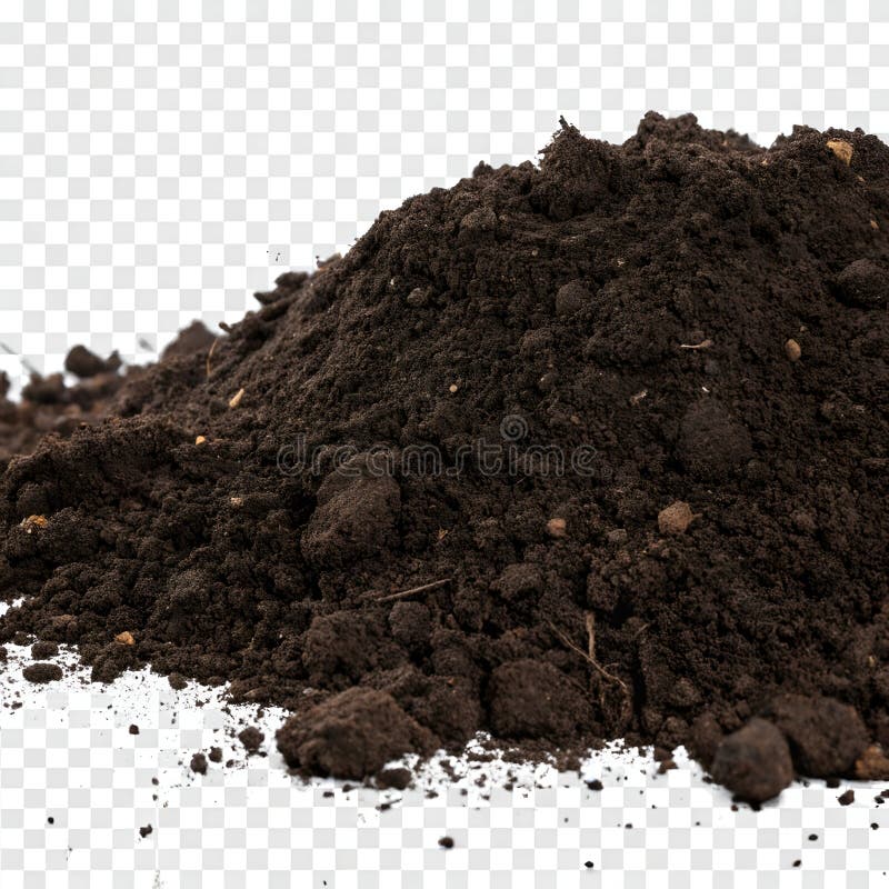 "Rich Dark Soil Texture Isolated on Transparent Background Stock ...
