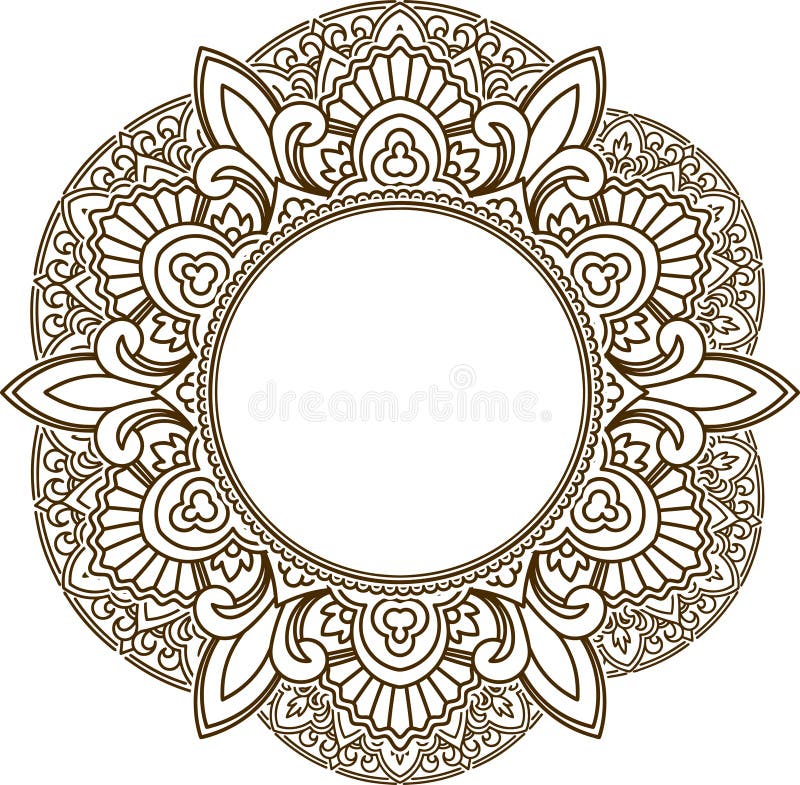 Henna Frame Doodles Mehndi Tattoo Vector Stock Vector - Illustration of ...