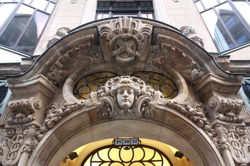 Rich Decoration of a Building in Old Town in Leipzig, Germany Stock ...