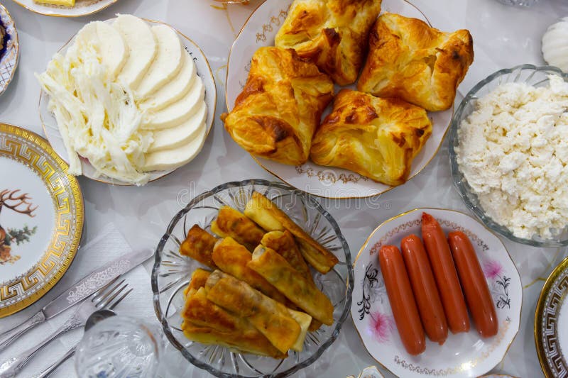 Rich and Delicious Georgian Breakfast on Table without People Stock ...