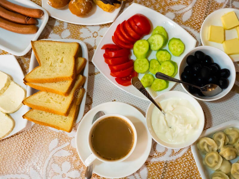 Rich Delicious Georgian Breakfast Table People Stock Photos - Free ...