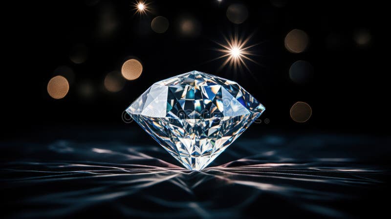 Rich Dimond Reflection with Black Background Stock Image - Image of expensive, cutting: 303221403