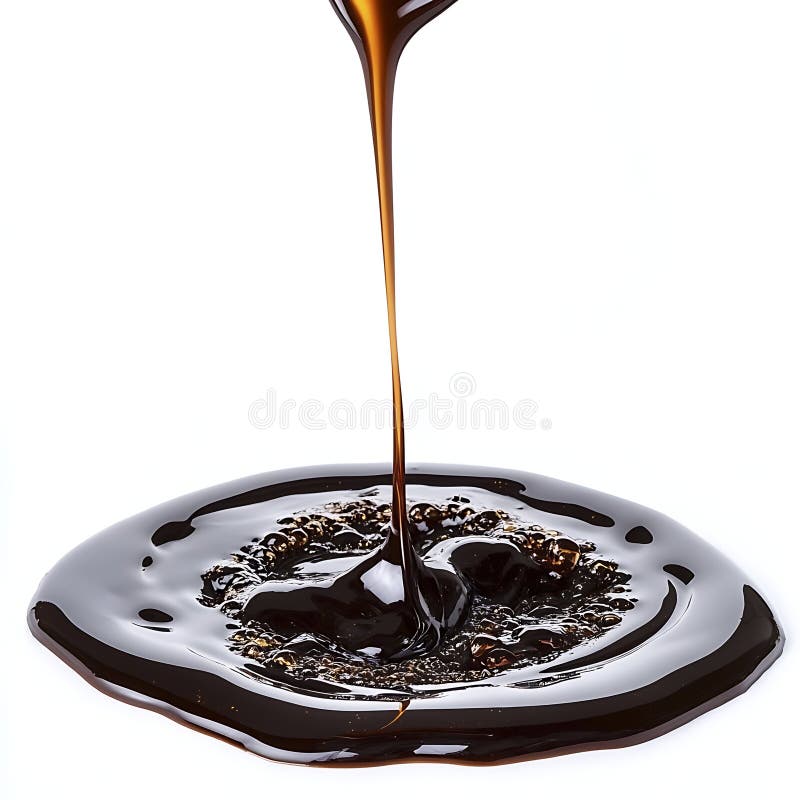 Rich Drizzle of Silky Chocolate Syrup on Pristine White Background ...