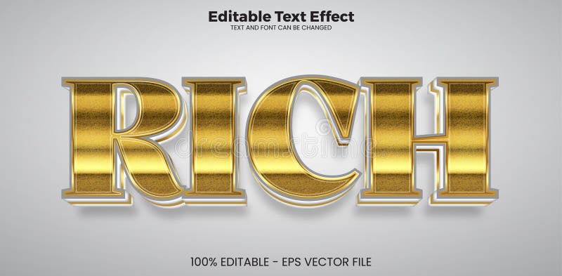 Rich Editable Text Effect in Modern Trend Style Stock Vector ...