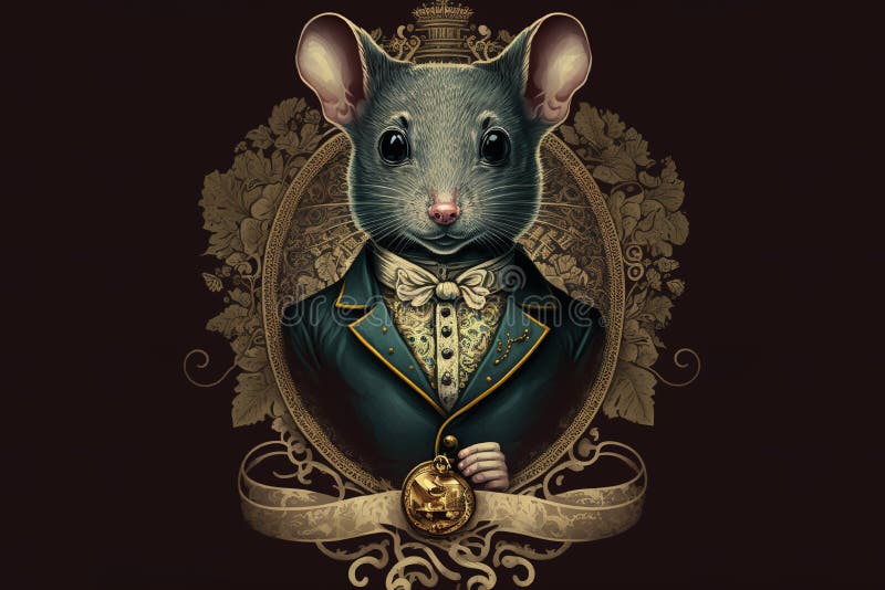 Rich and Elegant Mouse Portrait Illustration. Stock Illustration ...