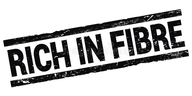 RICH in FIBRE Text on Black Rectangle Stamp Sign Stock Illustration ...