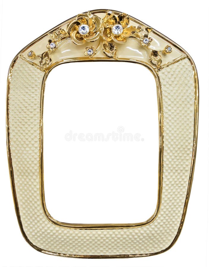 Rich Gilded Porcelain Frame Inlaid with Rhinestones Stock Photo - Image ...