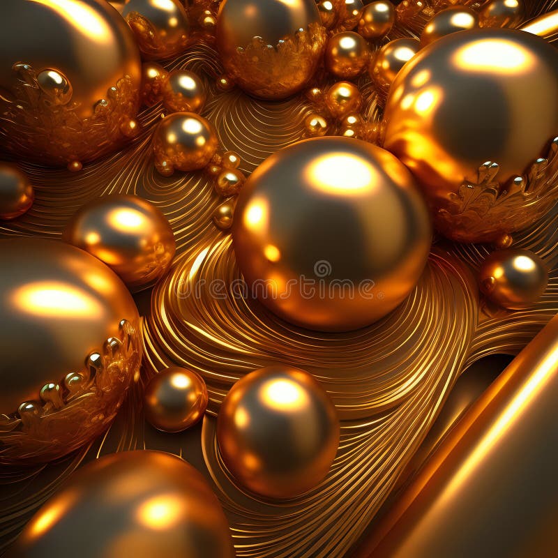 Rich Gold Abstract Background 3D Rendering - Generated by Ai Stock ...