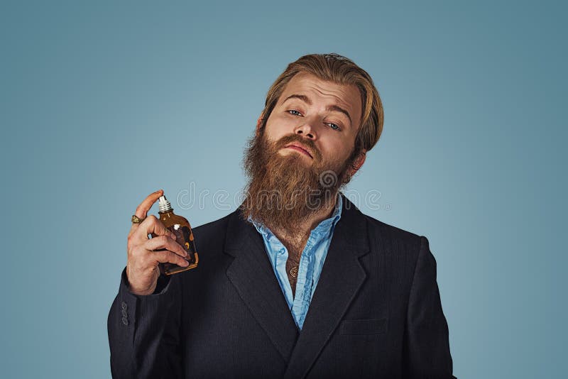 Rich Man Expensive Using Perfume Cologne Isolated Grey Background Stock ...