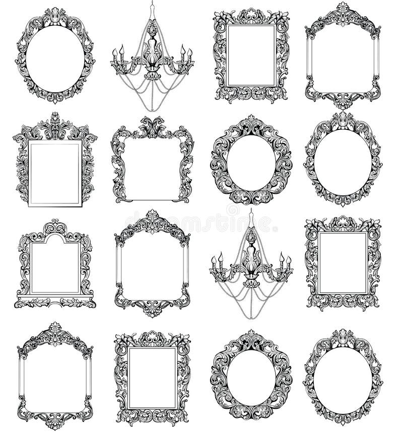 Round, Oval, Rectangular Vintage Victorian, Baroque Vector Frames Stock ... Round, Oval, Rectangular Vintage Victorian, Baroque Vector Frames Stock ...