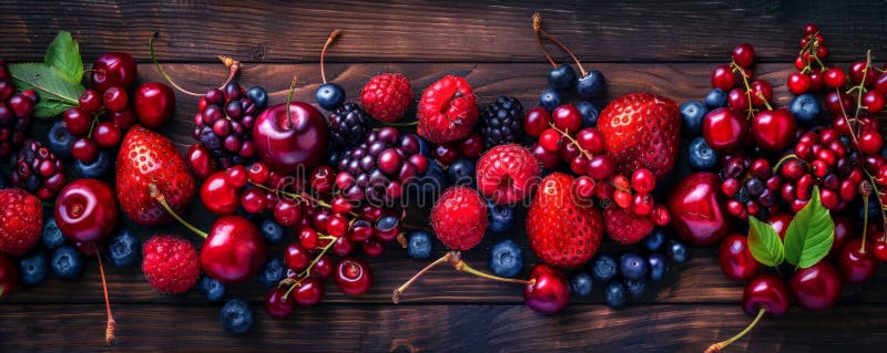 A Rich and Luxurious Fruit Background with Deep Red Berries and ...