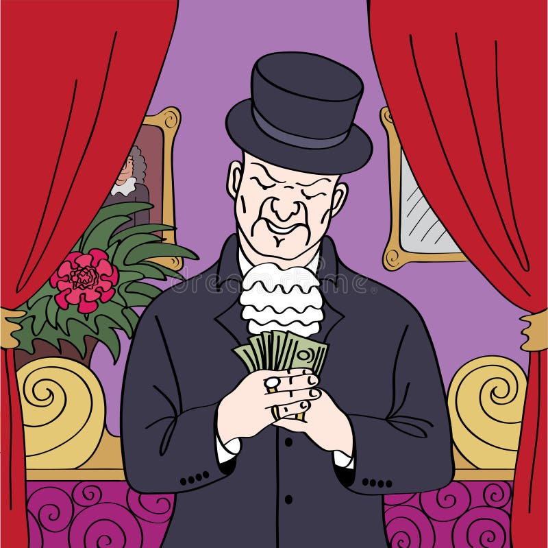 Rich man stock vector. Illustration of business, comic - 10862383