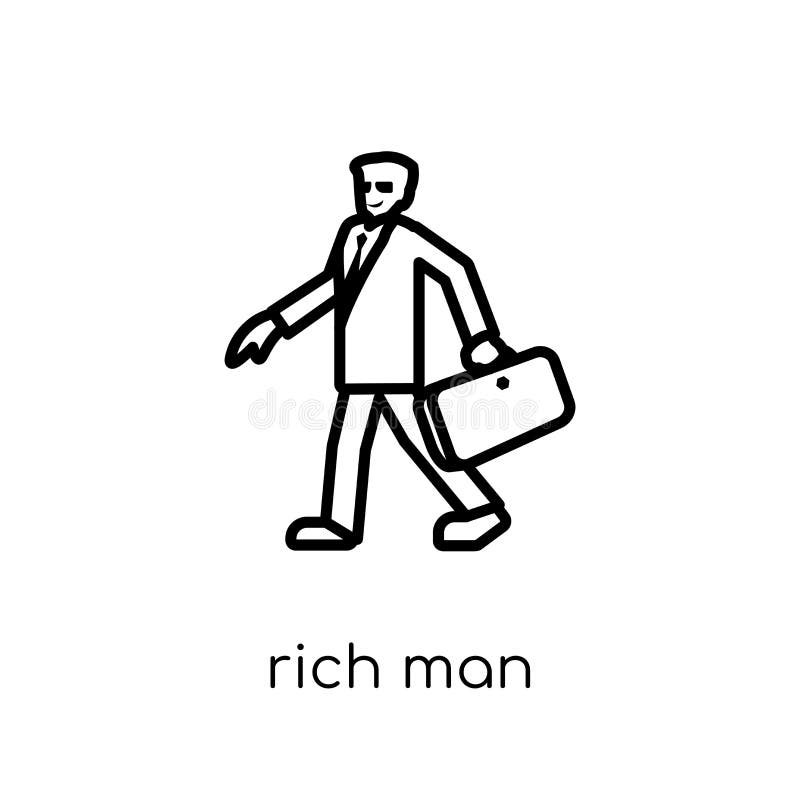 Rich Man Icon. Trendy Modern Flat Linear Vector Rich Man Icon on Stock ...