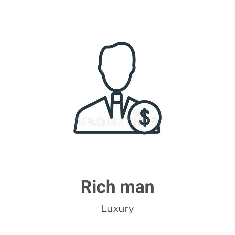 Rich Man Black Vector Concept Icon. Rich Man Flat Illustration, Sign ...