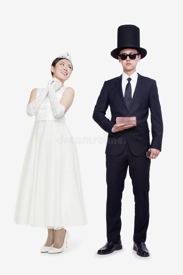 Rich Man and Princess, Opposite, Studio Shot Stock Image - Image of ...