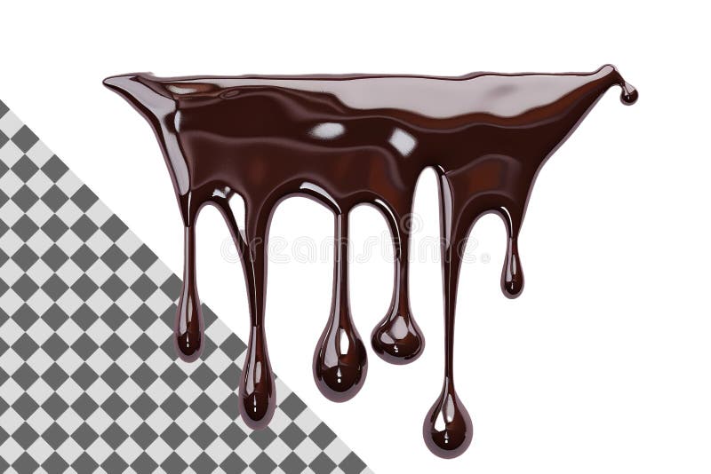 Rich, Melted Brown Chocolate Dripping on Transparent Background Stock ...