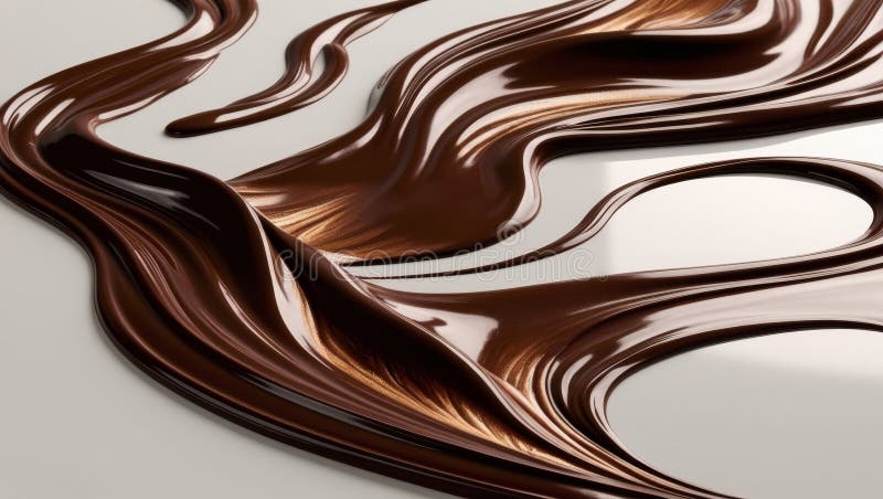 Rich Melted Chocolate Pattern, Elegantly Isolated on Clean White ...