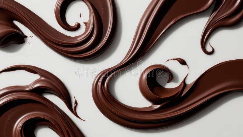 Rich Melted Chocolate Pattern, Elegantly Isolated on Clean White ...