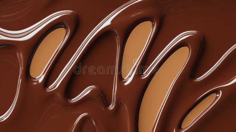 Rich Melted Chocolate Pattern, Elegantly Isolated on Clean White ...