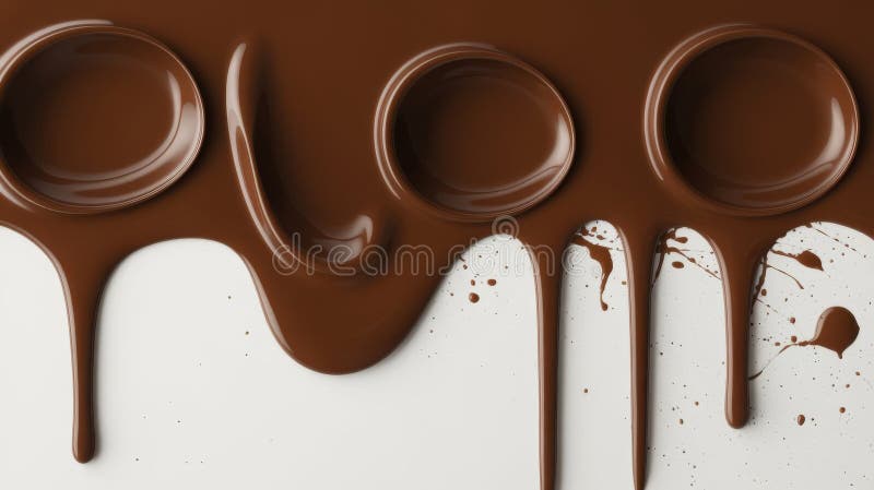 Rich Melted Chocolate Pattern, Elegantly Isolated on Clean White ...