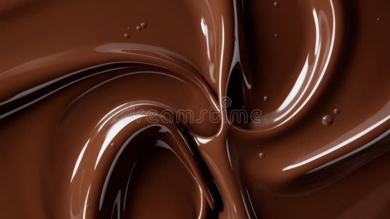 Rich Melted Chocolate Pattern, Elegantly Isolated on Clean White ...