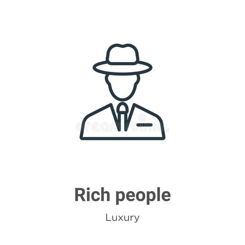 Outline Rich People Vector Icon. Isolated Black Simple Line Element ...