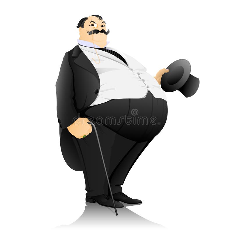 The Rich Person with a Cane Stock Vector - Illustration of businessman ...