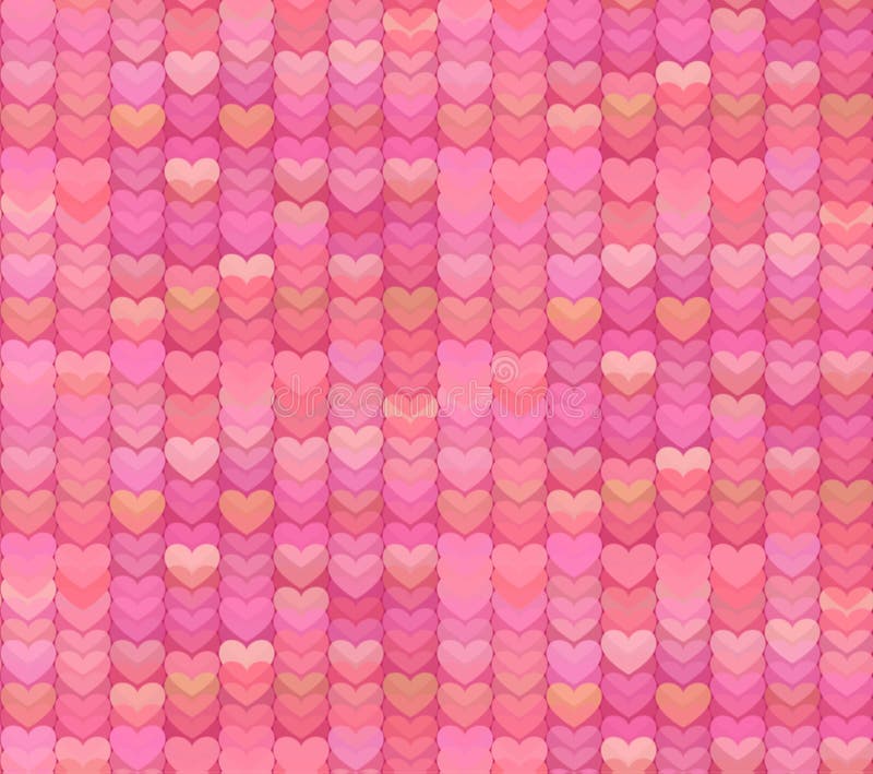 Rich Pink Hearts Seamless Pattern Background Stock Vector ...