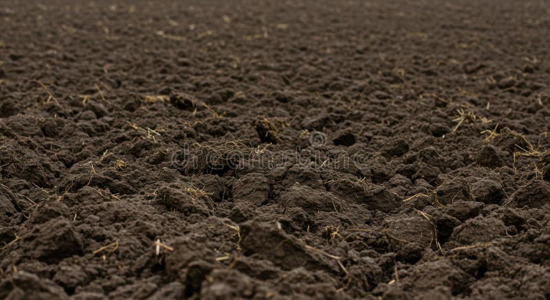 Rich Plowed Soil Texture Ready for Cultivation Under Overcast Skies ...