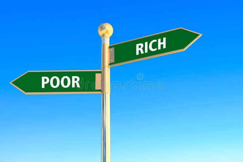 Rich and Poor Arrows Opposite Directions Stock Illustration ...