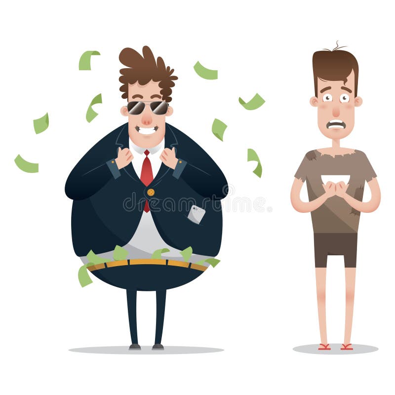 Rich and Poor Man Concept. Vector Illustration Decorative Design Stock ...