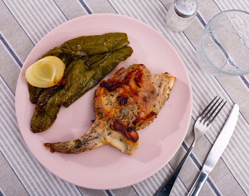 Rich Rabbit Stew with Baked Beans and Bell Peppers Closeup Stock Photo ...