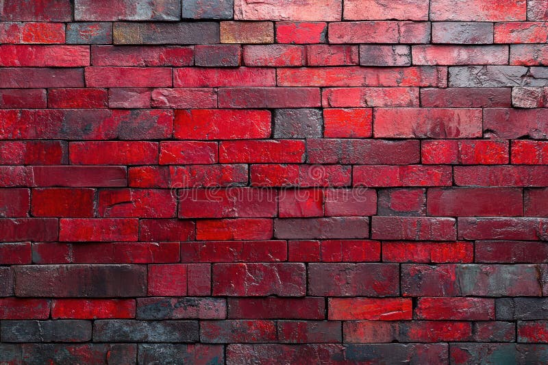 Rich Red Brick Wall Texture Dark Hues Background Stock Illustration ...