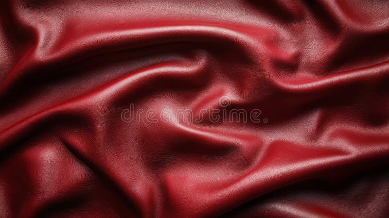 Rich Red Leather Draped in Soft Folds Stock Illustration - Illustration ...