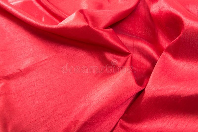 Rich Red Wavy Fabric Texture / Background. Stock Image - Image of ...