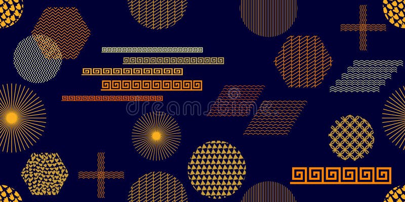 Rich Seamless Pattern with Abstract Geometric Shapes. Stock Vector ...