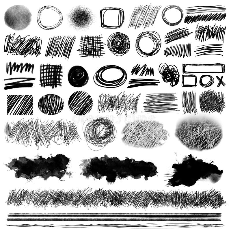 A Rich Set of Hand-drawn Elements: Hatching, Crosshatching, Scribbles ...