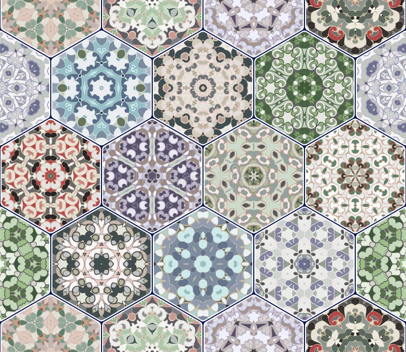 Vector Set of Hexagonal Patterns. Stock Vector - Illustration of luxury ...